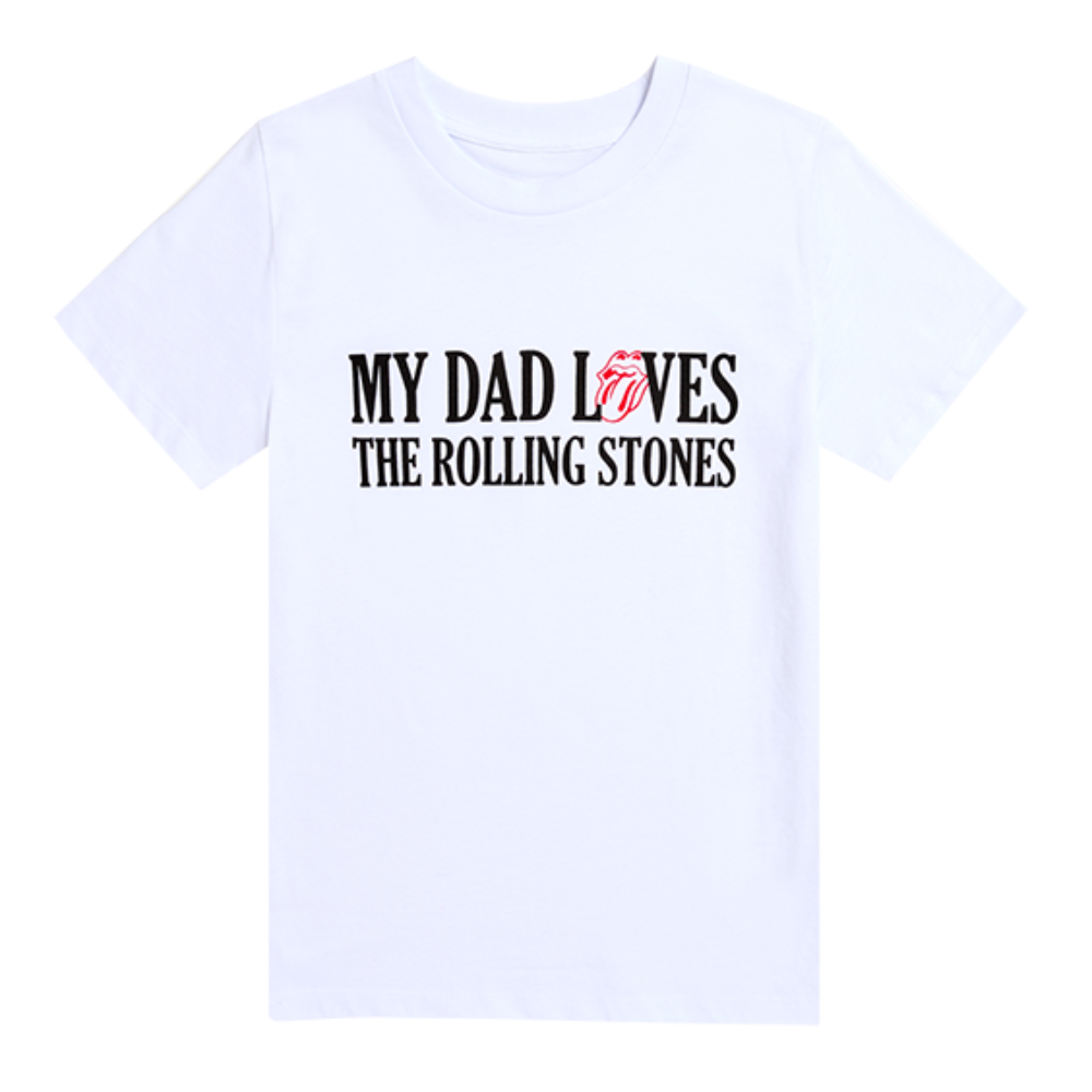 Kids My Dad Loves The Rolling Stones White T-Shirt - The Rolling Stones