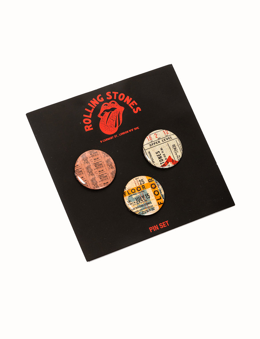 3x Ticket Stub Button Pack - The Rolling Stones